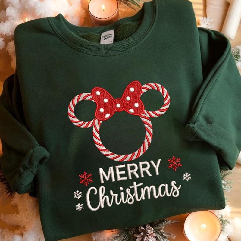 Candy Cane Mouse Embroidery - Etsy