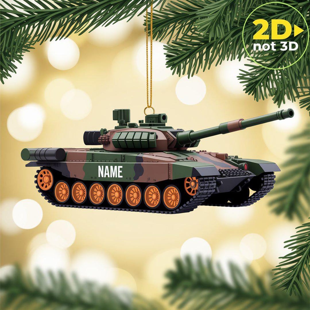 Military Tank Christmas Ornament, Custom Name Army Gift, Soldier Xmas ...