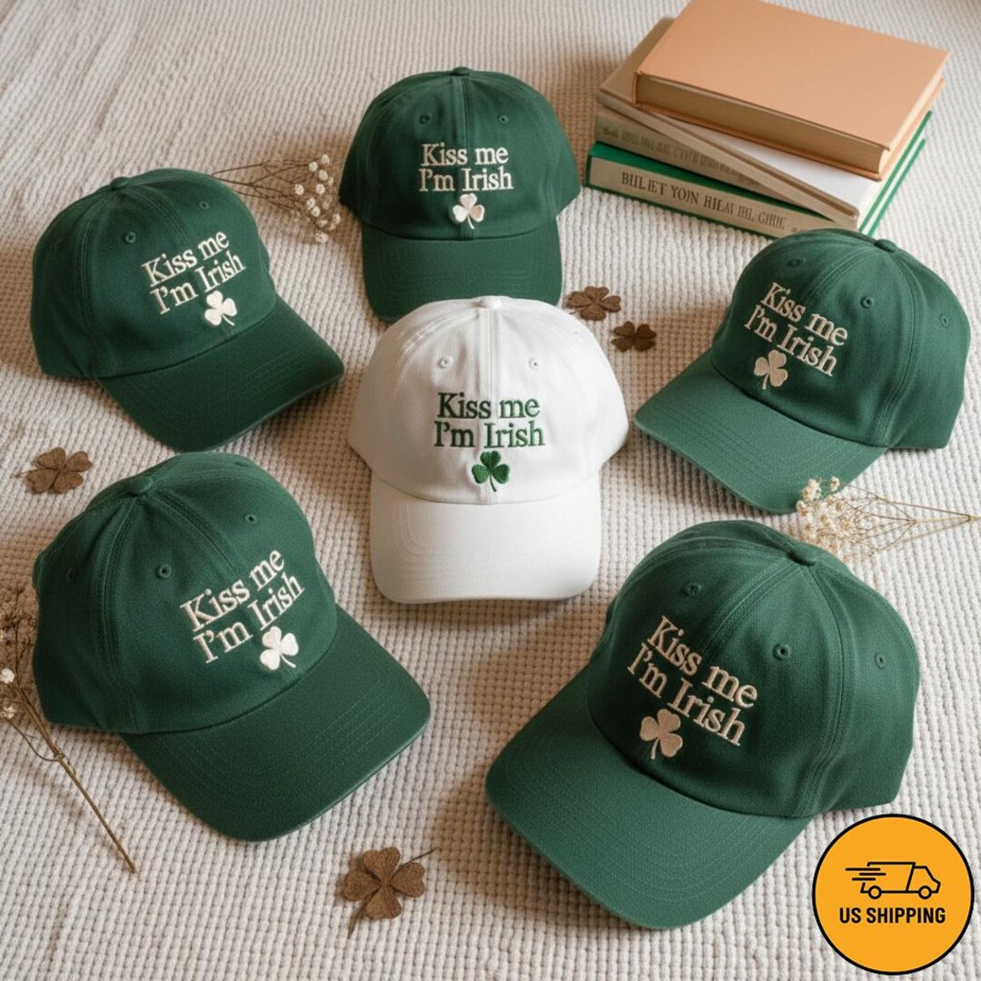 Kiss Me I’m Irish Embroidered Baseball Caps Bundle, St Patrick’s Day ...
