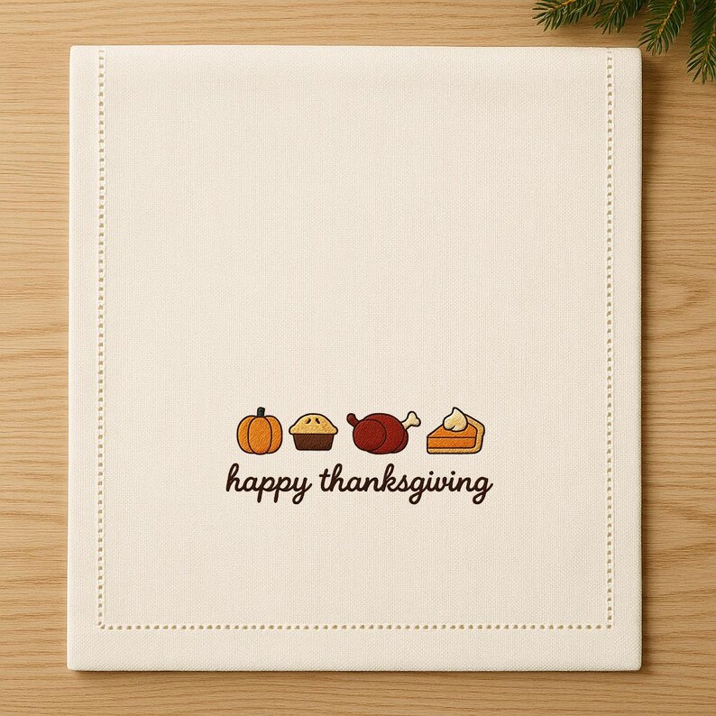 Happy Thanksgiving Embroidery Design, Pumpkin Pie Turkey Embroidery ...