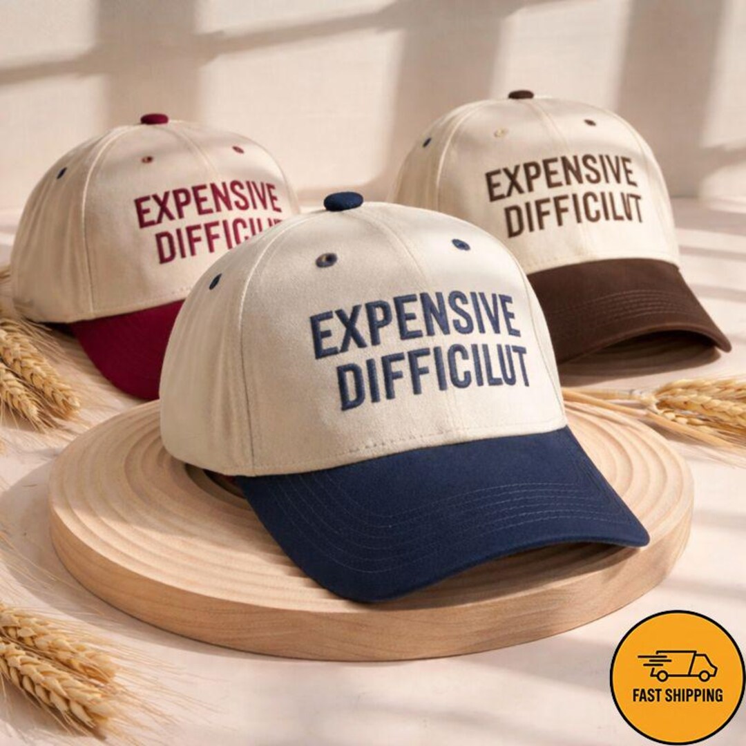 Expensive Difficult Embroidered Baseball Cap, Vintage Unisex Streetwear ...