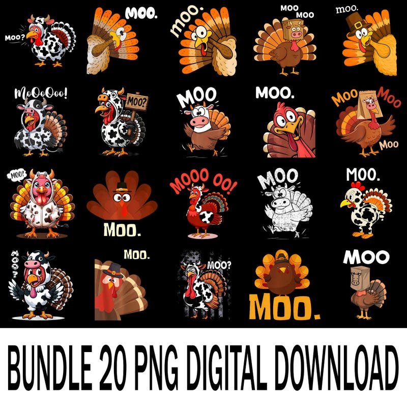 Thanksgiving Turkey Moo - Etsy