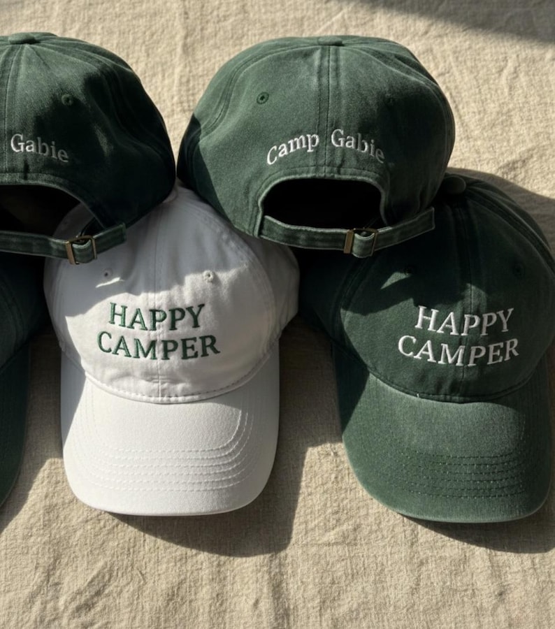 Happy Camper Embroidered Cap Vintage Dad Cap Camping Outdoor Adventure ...