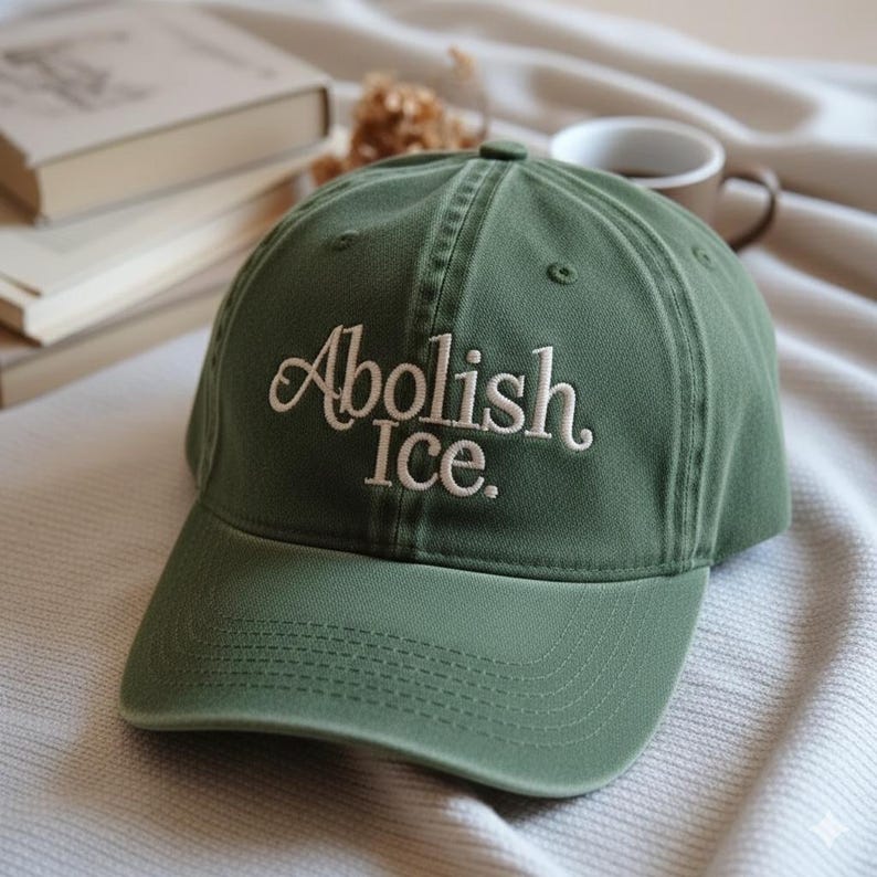 Abolish ICE Embroidered Dad Hat, Statement Quote Baseball Cap, Unisex - Etsy