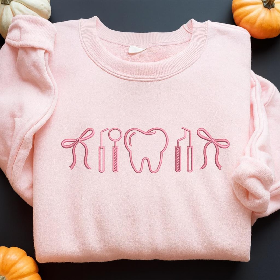 Dental Embroidery Design, Tooth Outline Embroidery File, Dentist Tools ...