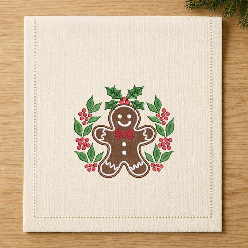 Gingerbread Man Embroidery Design, Christmas Cookie Embroidery File ...
