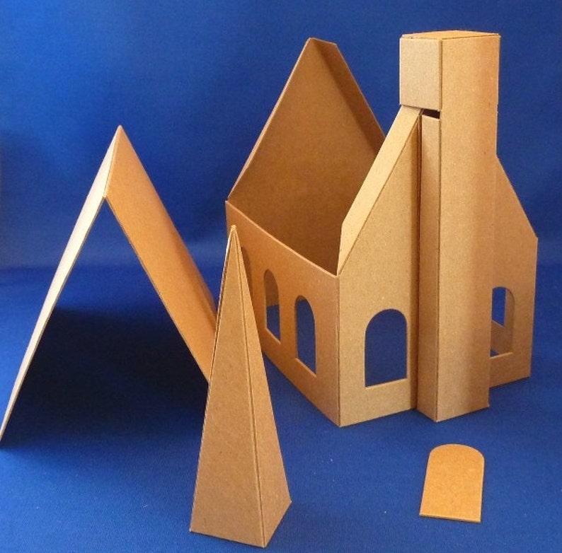 DIY Kit- Little Chapel Chipboard Gingerbread House - Etsy