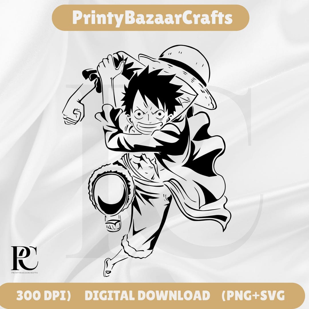 Cartoon Monkey D Luffy SVG | One Piece Anime SVG |fire Tattoo Cut File ...