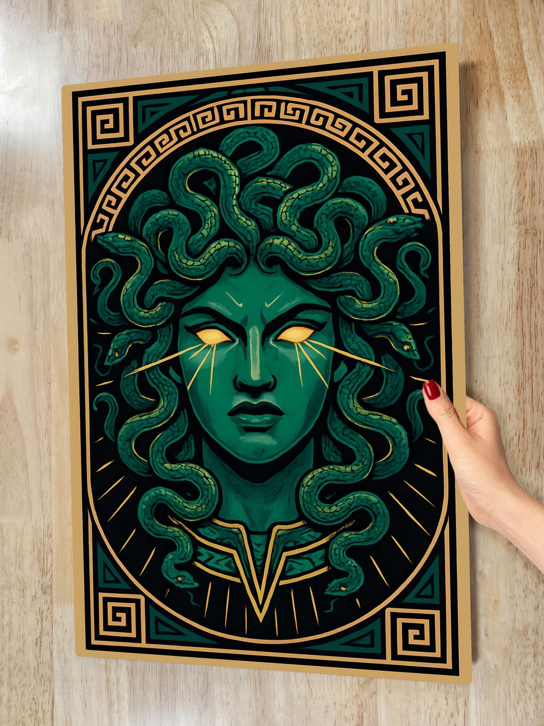 Medusa Wall Art: Ancient Greek Mythology Snake Sister Gloss Metal ...