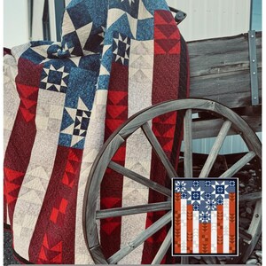 Homegrown Summer Quilt Pattern – Patriotic Star Throw Quilt PDF – 4th ...