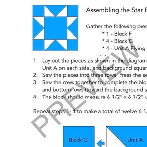 Homegrown Summer Quilt Pattern – Patriotic Star Throw Quilt PDF – 4th ...