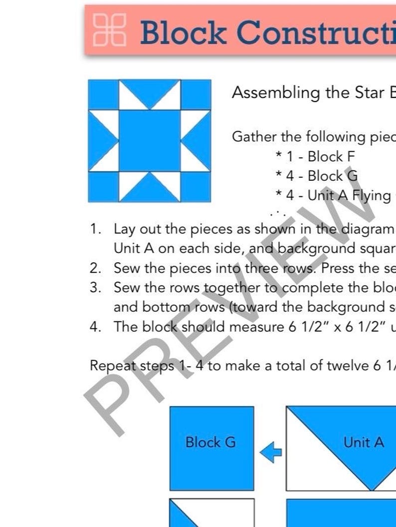 Homegrown Summer Quilt Pattern – Patriotic Star Throw Quilt PDF – 4th of July Quilt - Etsy