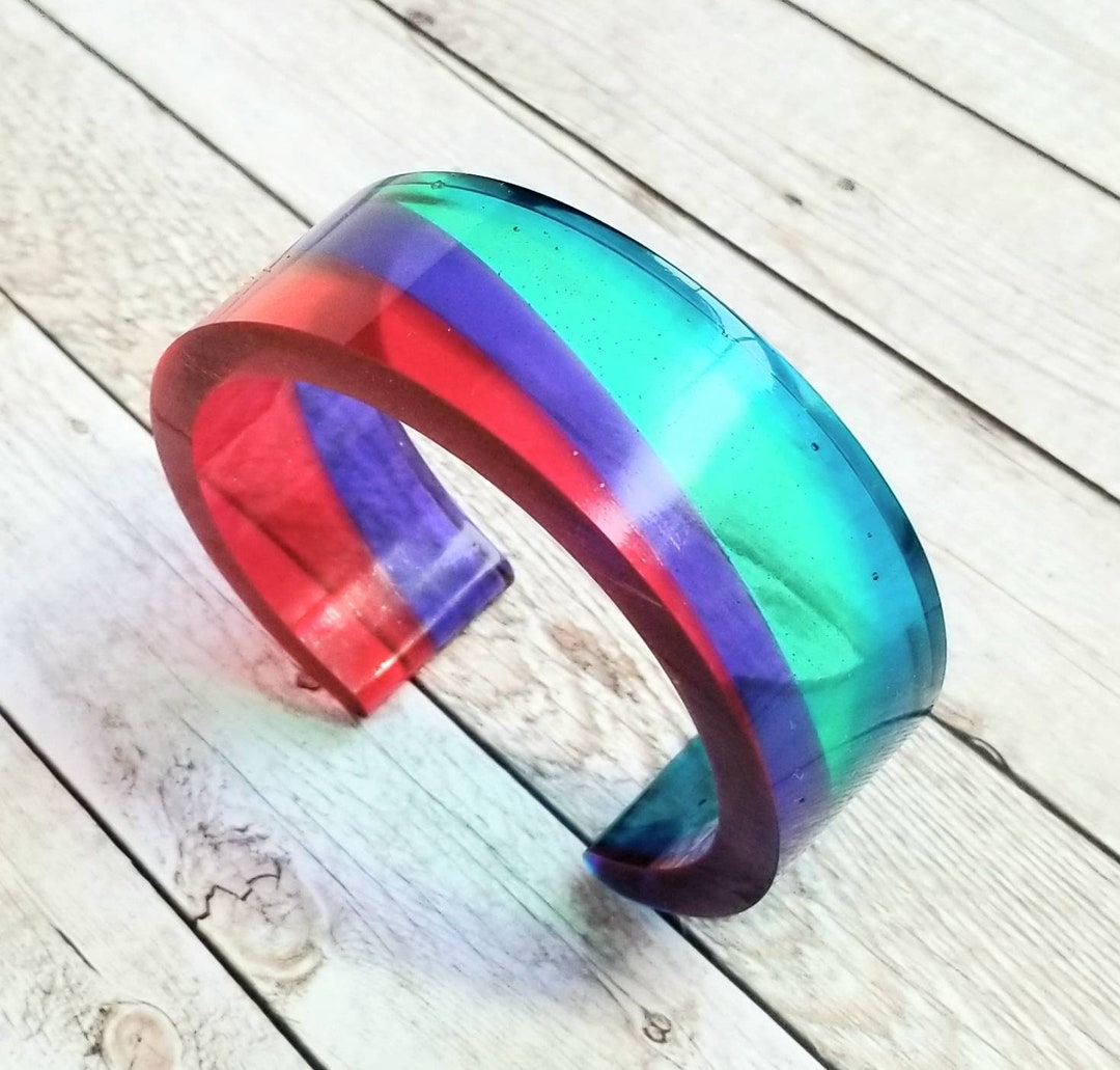 Resin Cuff Bracelet Colorful Cuff Modern Jewelry Minimalist - Etsy