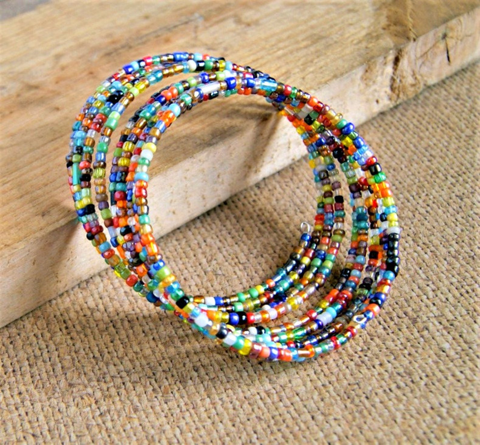 Beaded Boho Bracelet Boho Jewelry Memory Wire Bracelet | Etsy