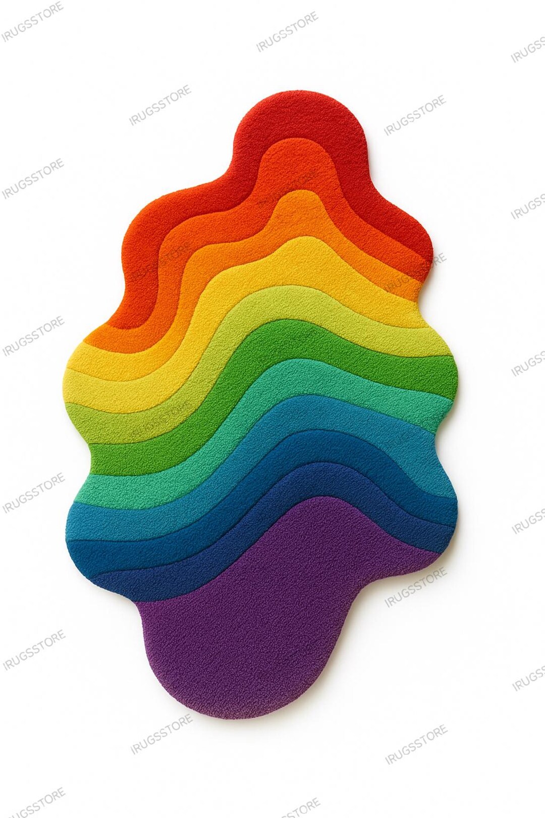 Rainbow Handcrafted Layered Colour Rug|contemporary Tufted Wool Carpet ...