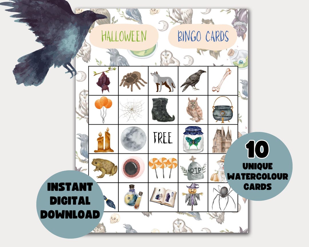 Halloween Bingo Cards Printable Halloween Activity Classroom Bingo for ...