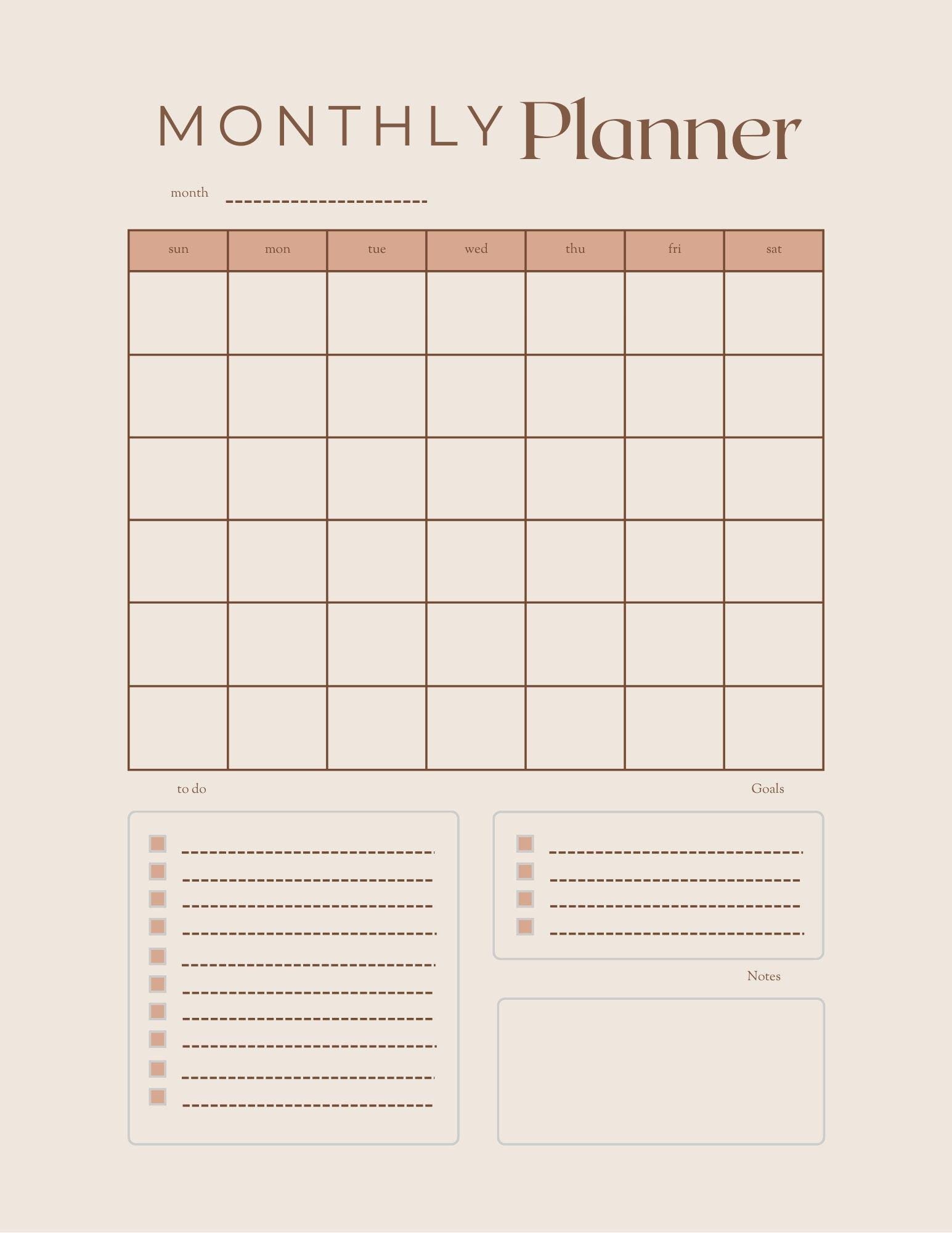 Monthly and Weekly Planner - Digital Download - Etsy