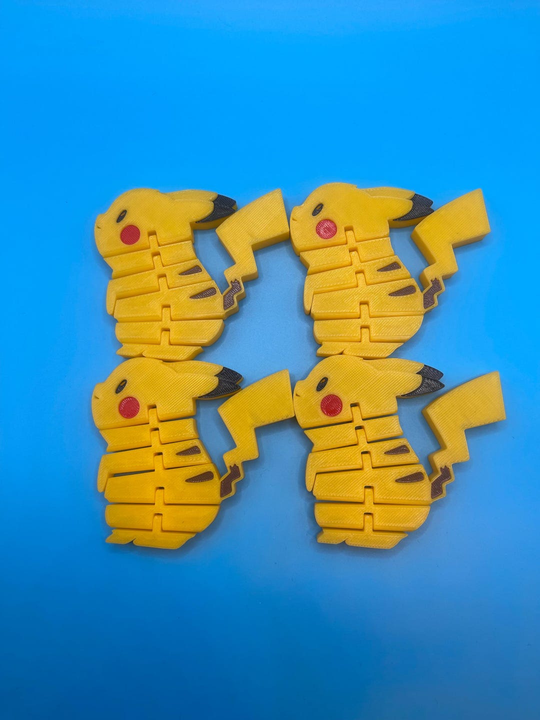 Set of 4 - 3D Printed Pikachu Flexi Toy - Etsy