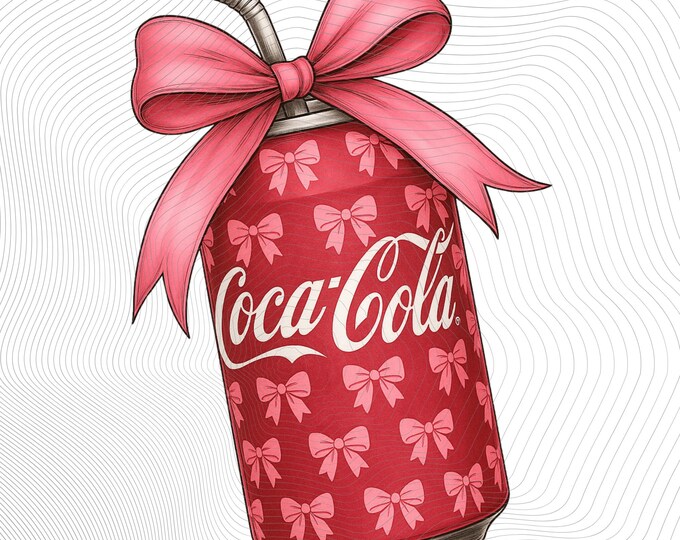 Coke in Can Coquette Pink Bow Png, Pink Coca Cola Valentines Vintage ...