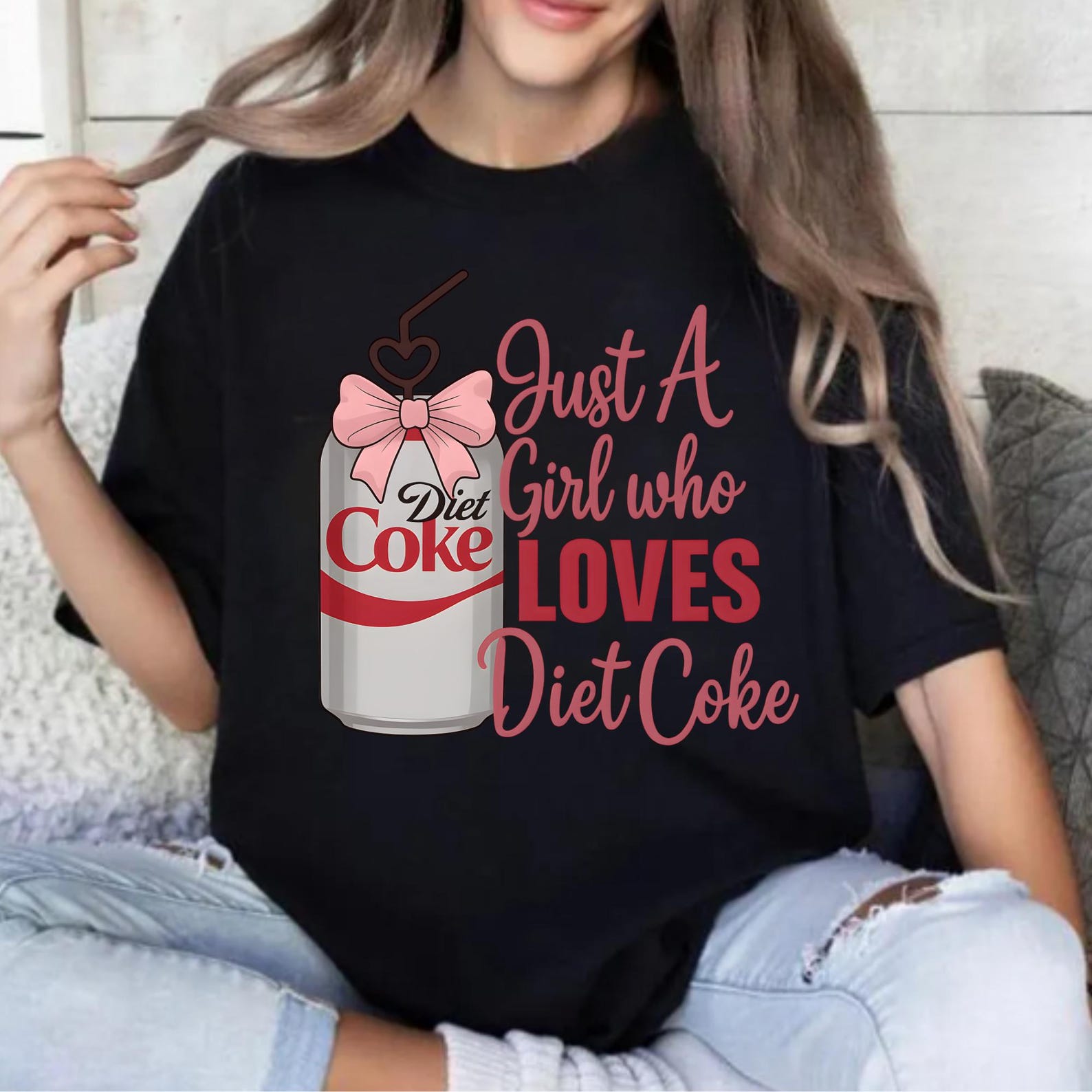 Just a Girl Who Loves Diet Coke PNG, Cute Soda Lover Sublimation, Girly ...