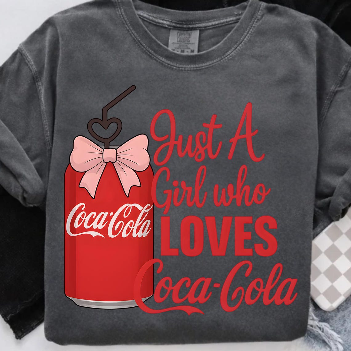 Just a Girl Who Loves Coke PNG, Cute Soda Lover Sublimation, Girly Coca ...