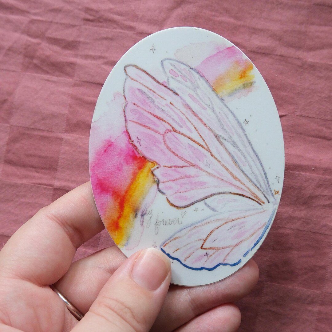 Fey Forever Pride Rainbow Wings Vinyl Sticker - Etsy