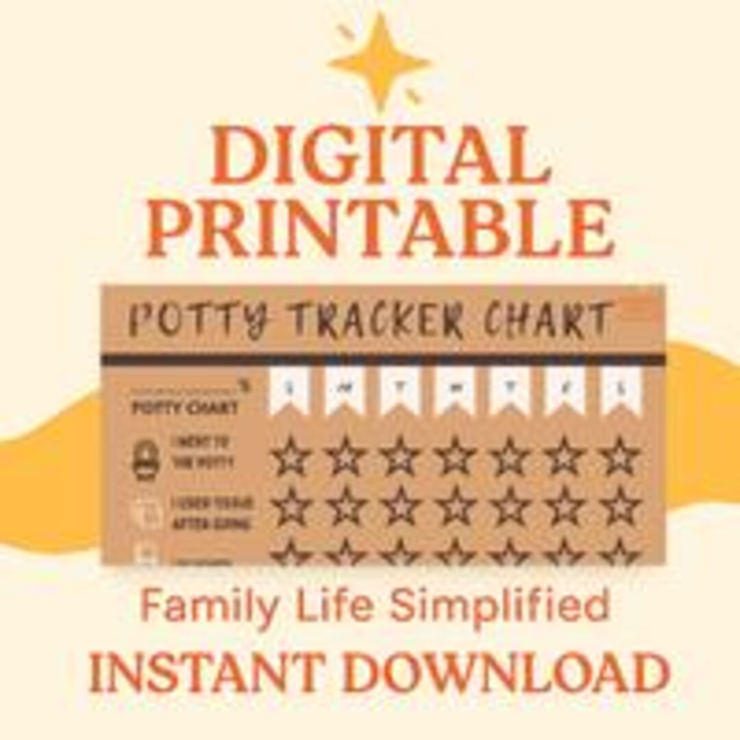 Potty Training Chart Printable for Toddlers, Visual Potty Reward Chart ...