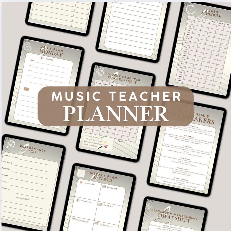 Music Teacher Planner | Canva Template for Lesson Planning, Student ...