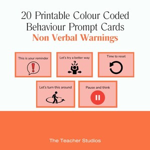 Printable Behaviour Reminder Cards for Supply Teachers | Colour-coded ...