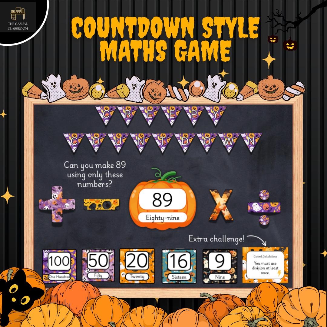 Halloween Maths Game Countdown Style | KS1 KS2 Fun Number Challenge ...