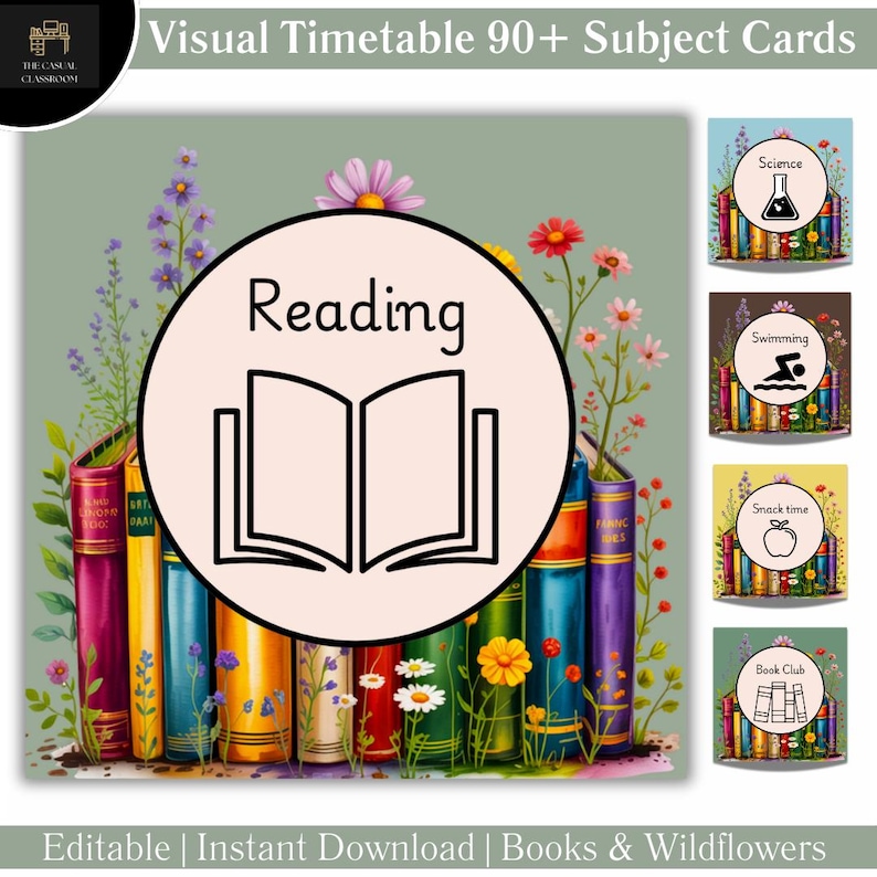 Visual Timetable Cards Editable | 90+ Daily Schedule Classroom Display ...