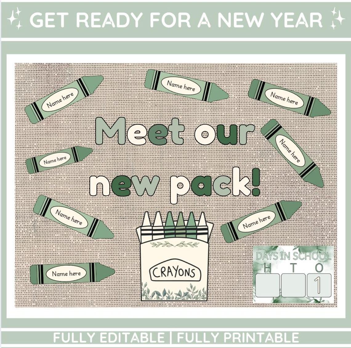 Botanical Back to School Display Pack – Editable Welcome Bulletin Board ...