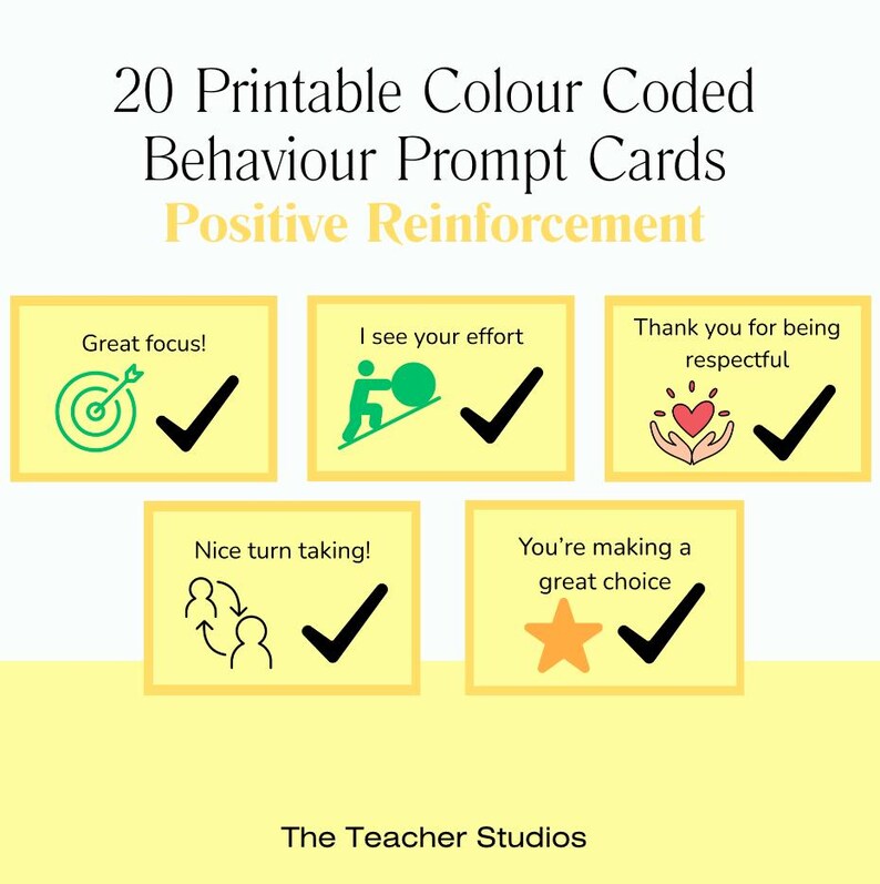Printable Behaviour Reminder Cards for Supply Teachers | Colour-coded ...