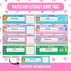 Maths & Literacy Editable Name Tags – Desk Plates for Students ...