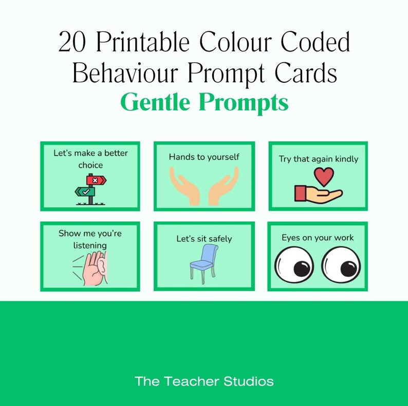 Printable Behaviour Reminder Cards for Supply Teachers | Colour-coded ...