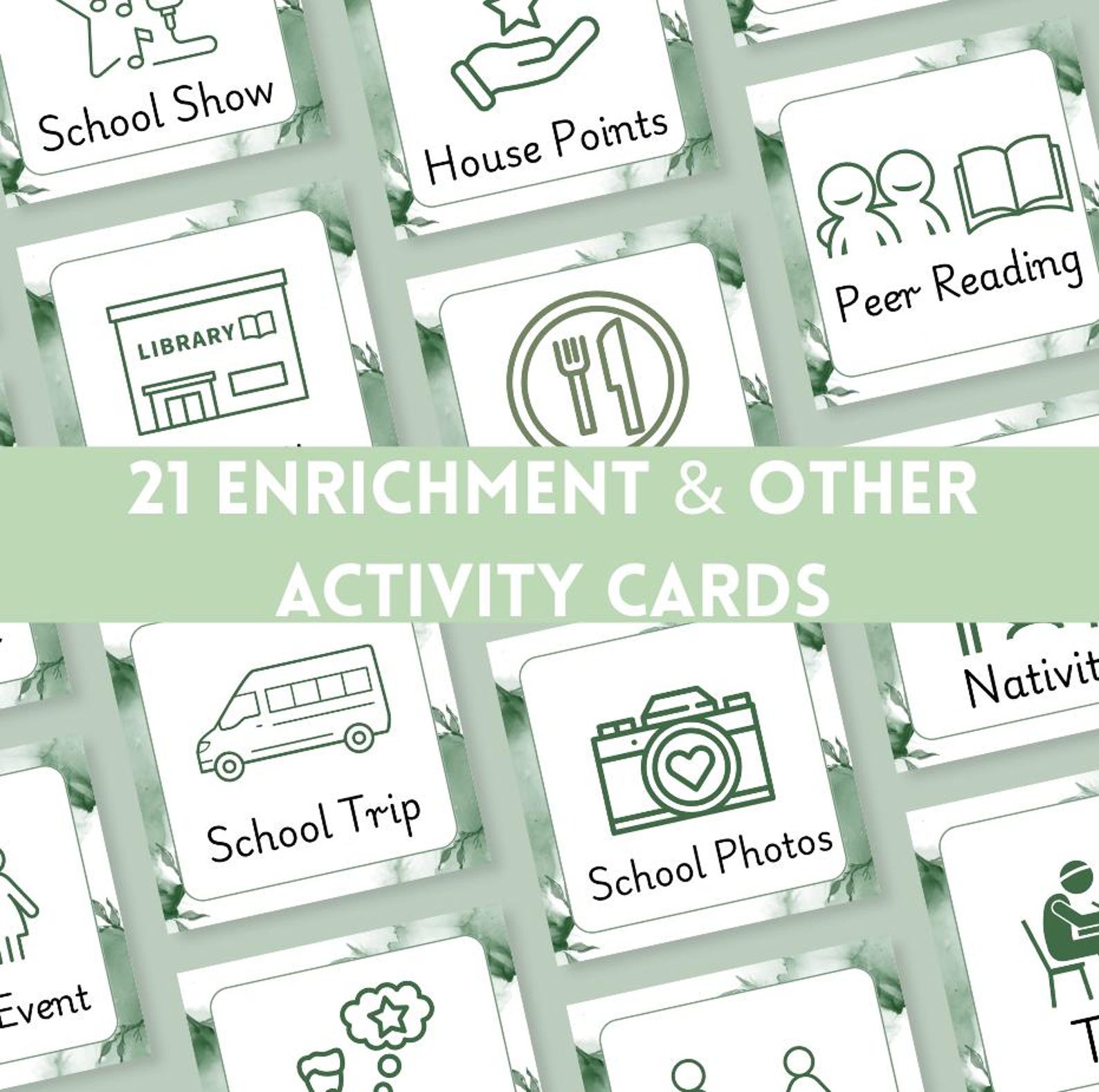 Visual Timetable Botanical Editable – 90+ Routine Cards KS1 KS2 | Calm ...