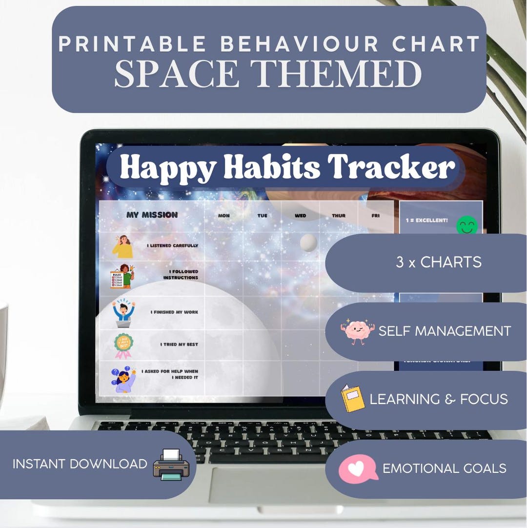 Space Themed Behaviour Chart Set – Self-management, Focus & Learning ...
