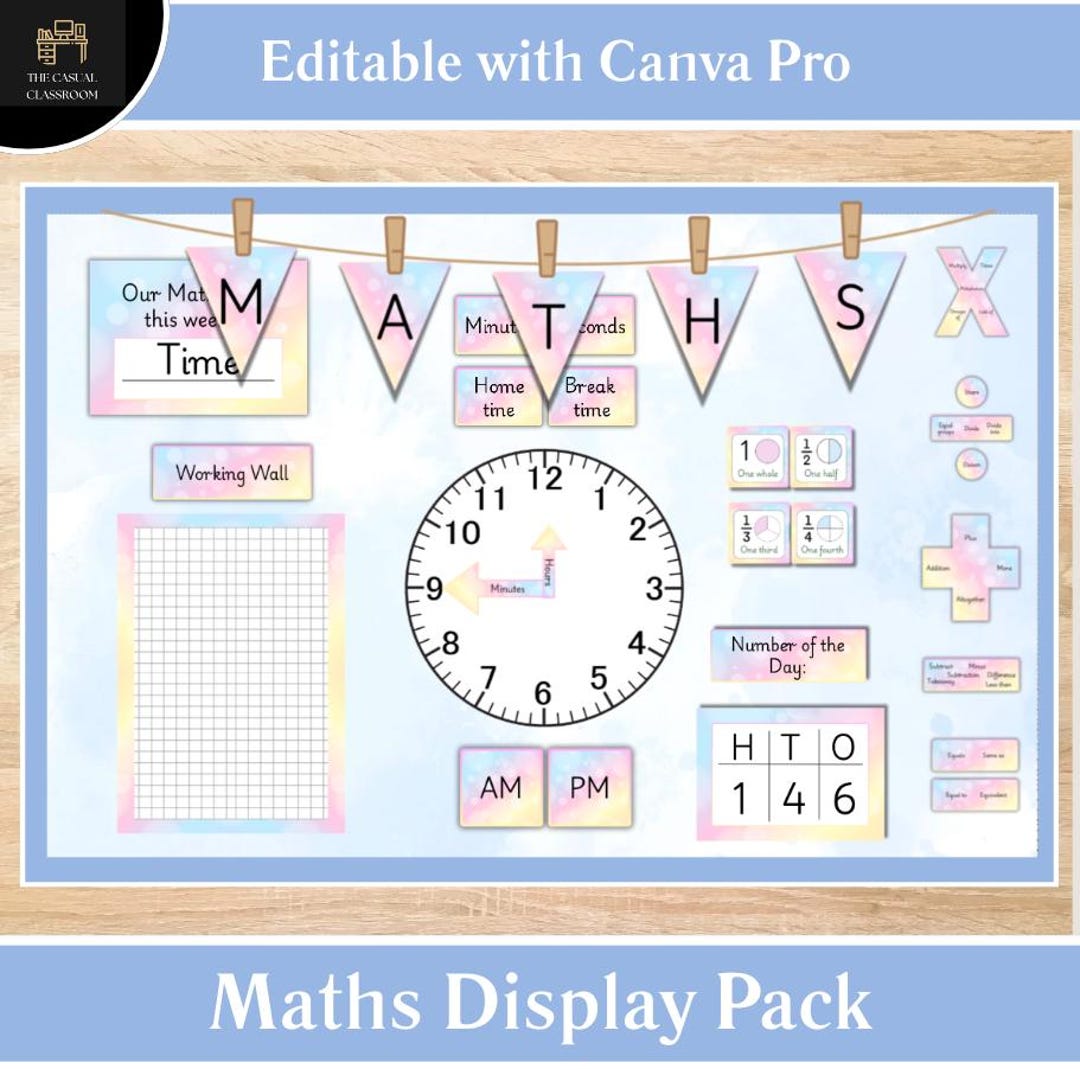 Pastel Maths Classroom Decor: KS1 & KS2 Printable Display Pack (PDF ...