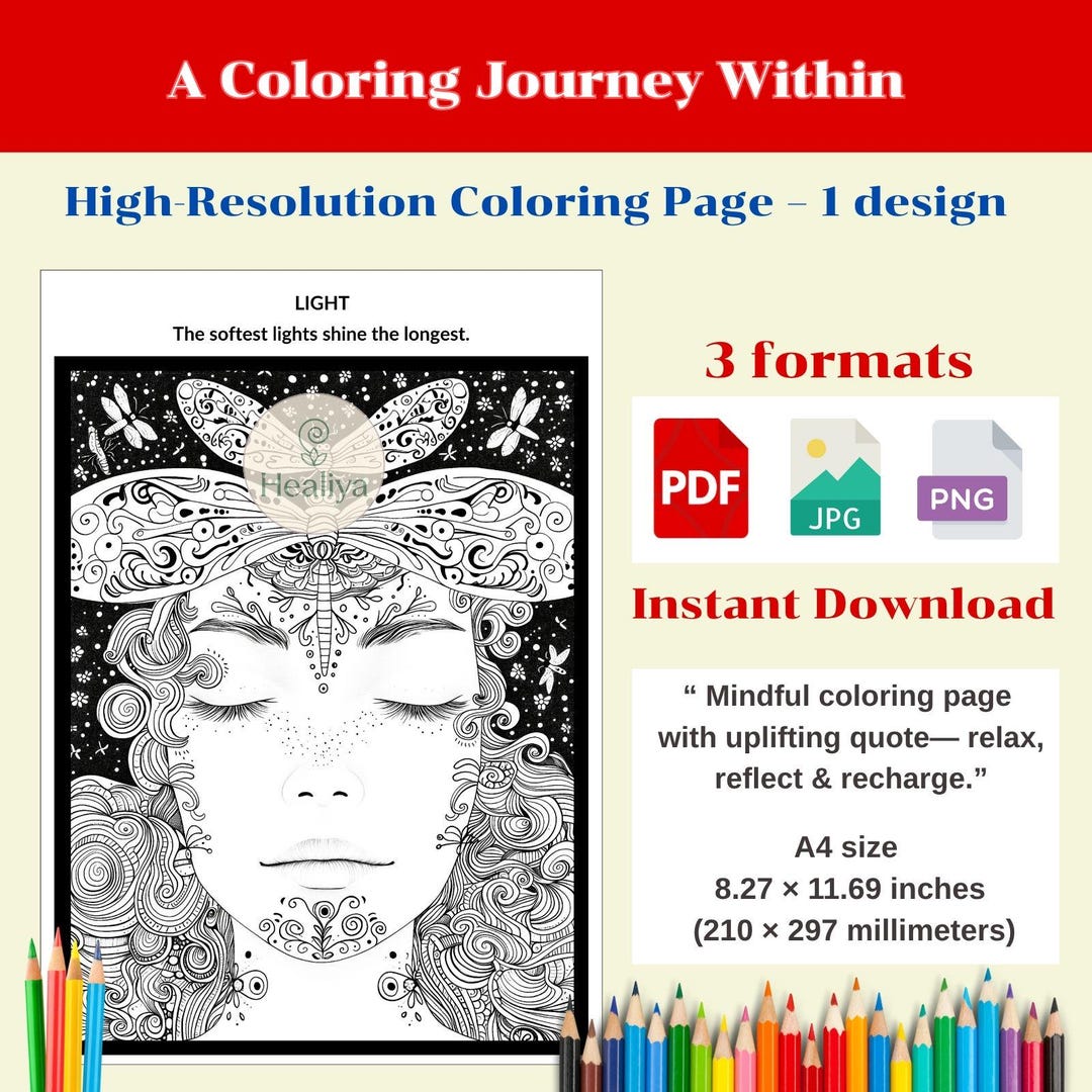 Celestial Mind — Fantasy Art Coloring Page for Meditation and Calm ...