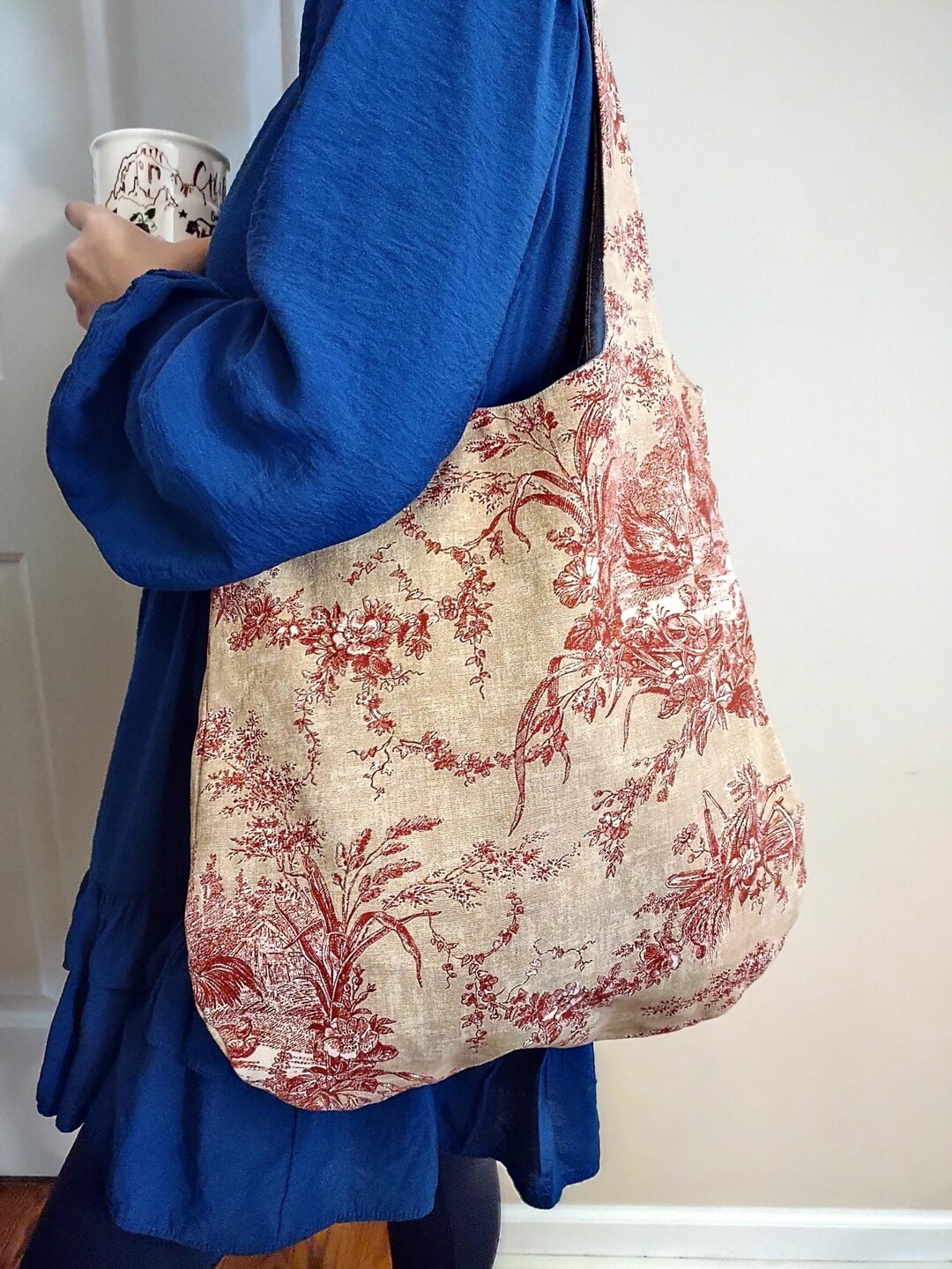 Repurposed Farm House Print Boho Tote Bag - Etsy