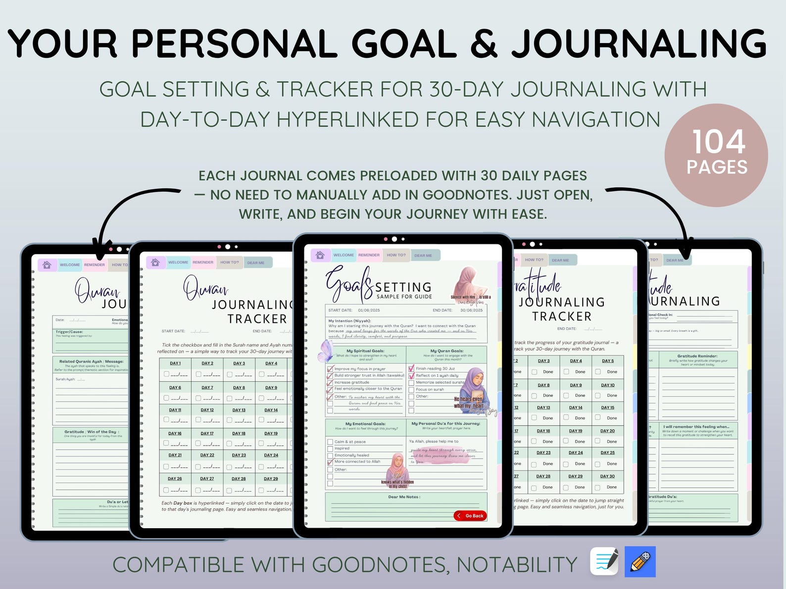 30-day Quran Journal (basic Edition) | Printable PDF, Emotional Healing ...