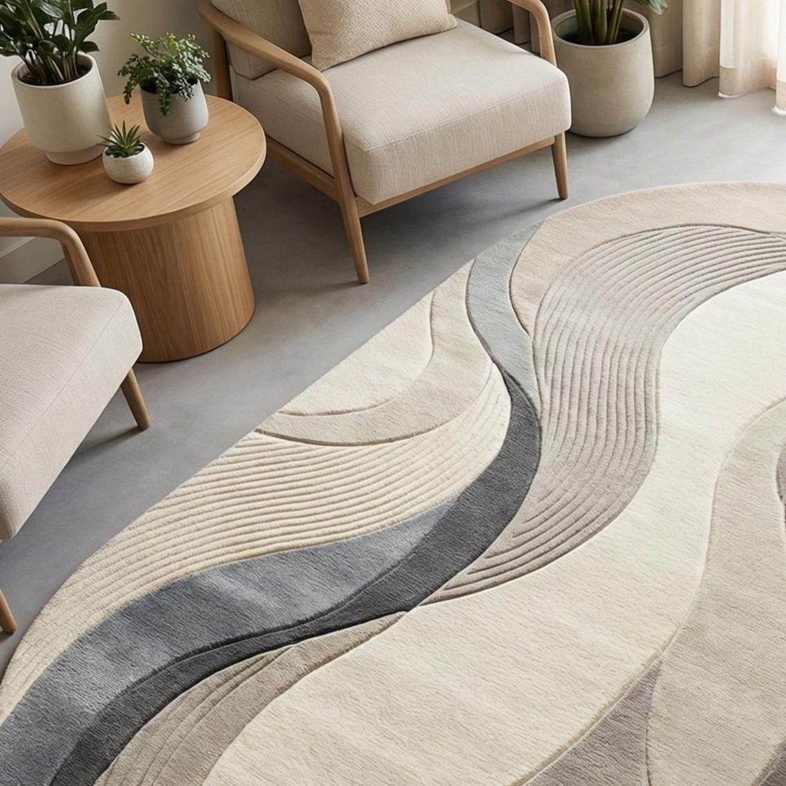 Modern Minimalist Hand Tufted Wool Area Rugs 8x10 for Living Room ...