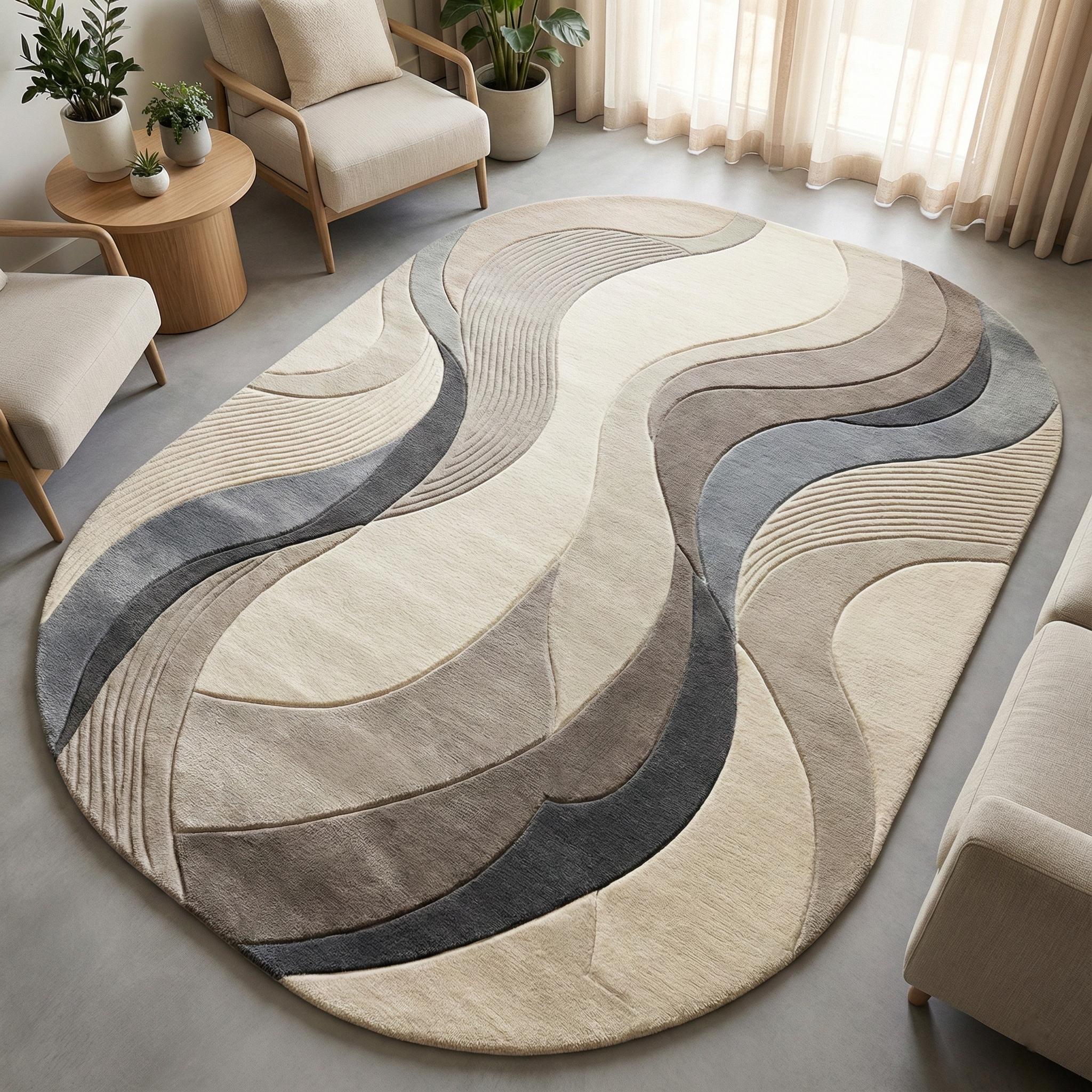 Modern Minimalist Hand Tufted Wool Area Rugs 8x10 for Living Room ...