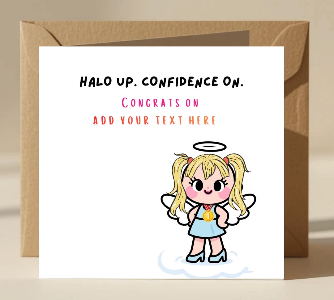 Halo up Confidence on Angel Card | Funny Cheeky Congratulations Card ...