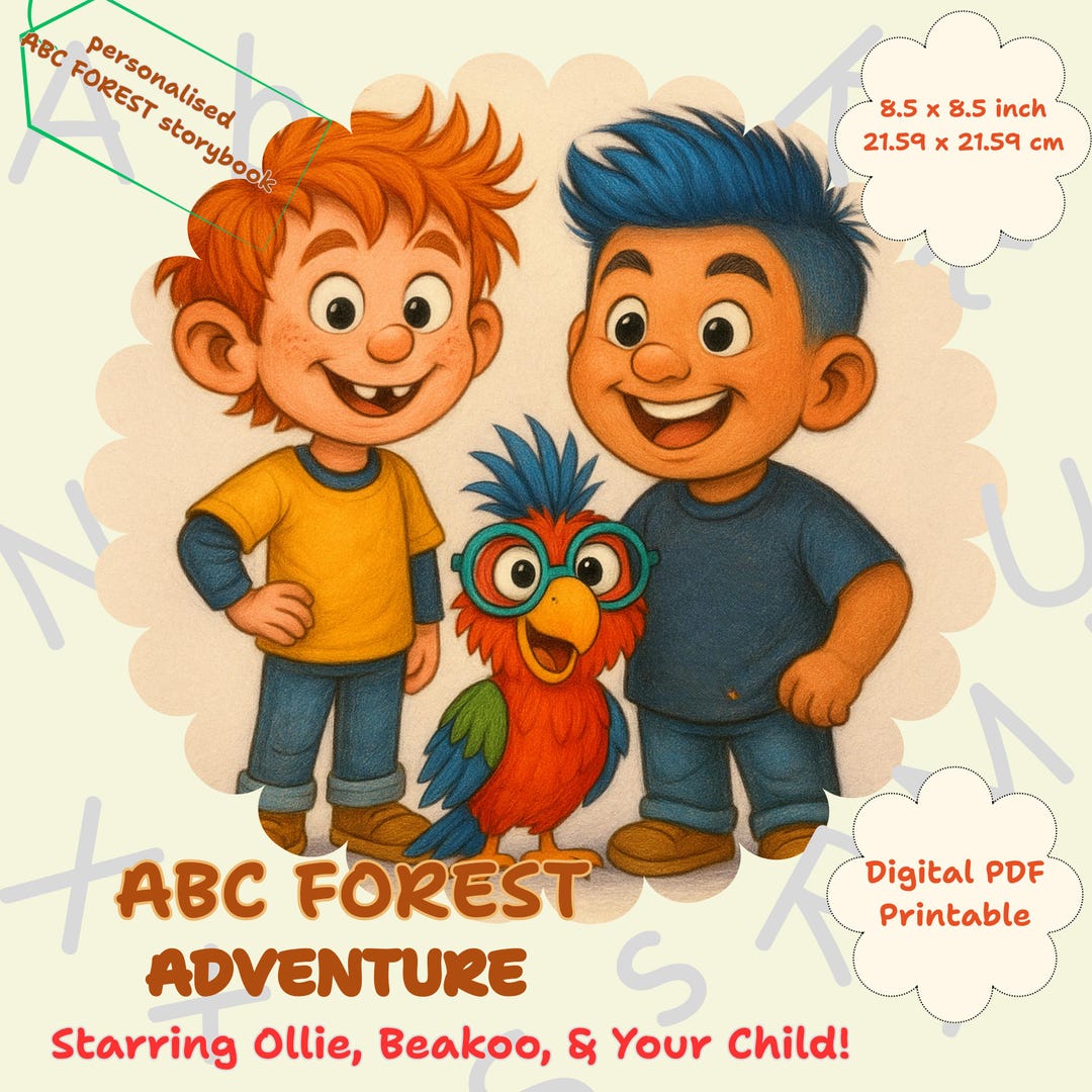Personalized ABC Forest Book • Custom Name Story PDF for Kids • Ollie ...