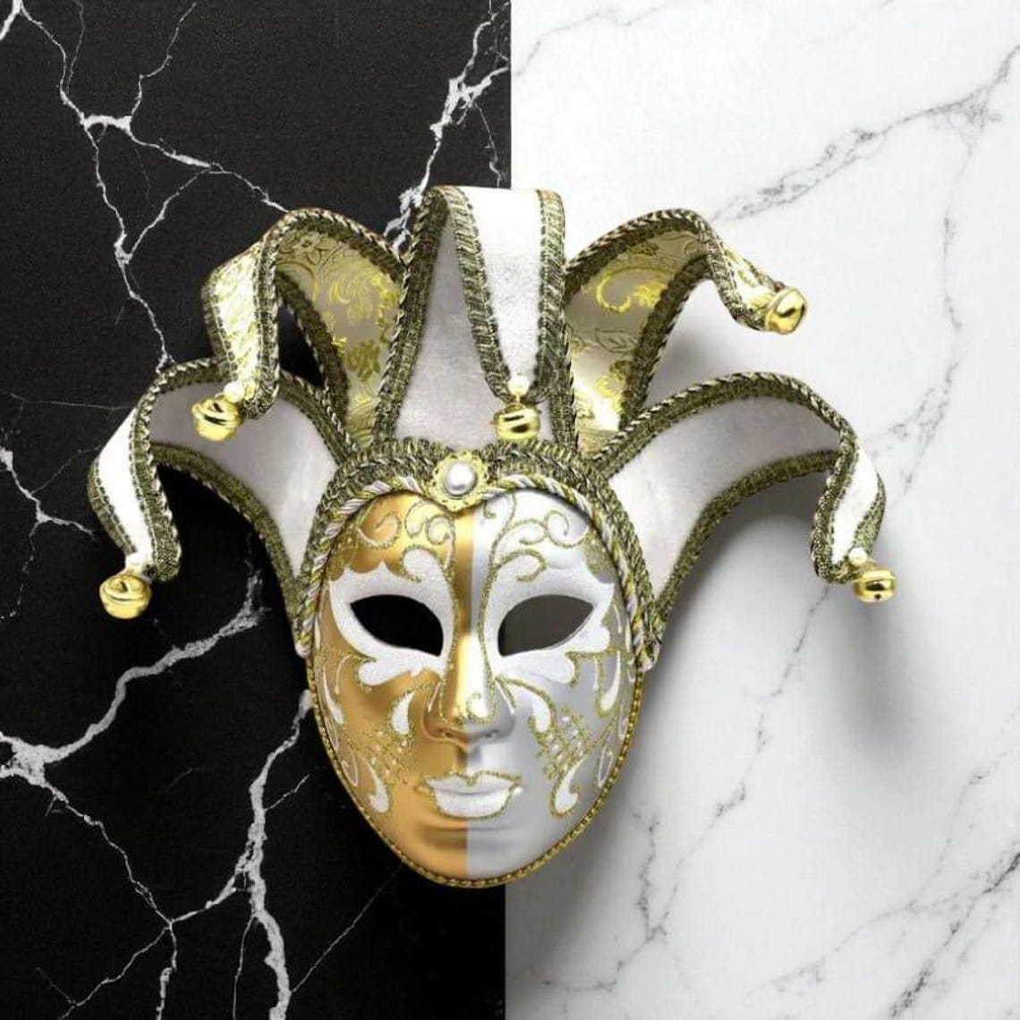 Hand Painted Venetian Masquerade Mask, High-end Halloween Party Mask ...