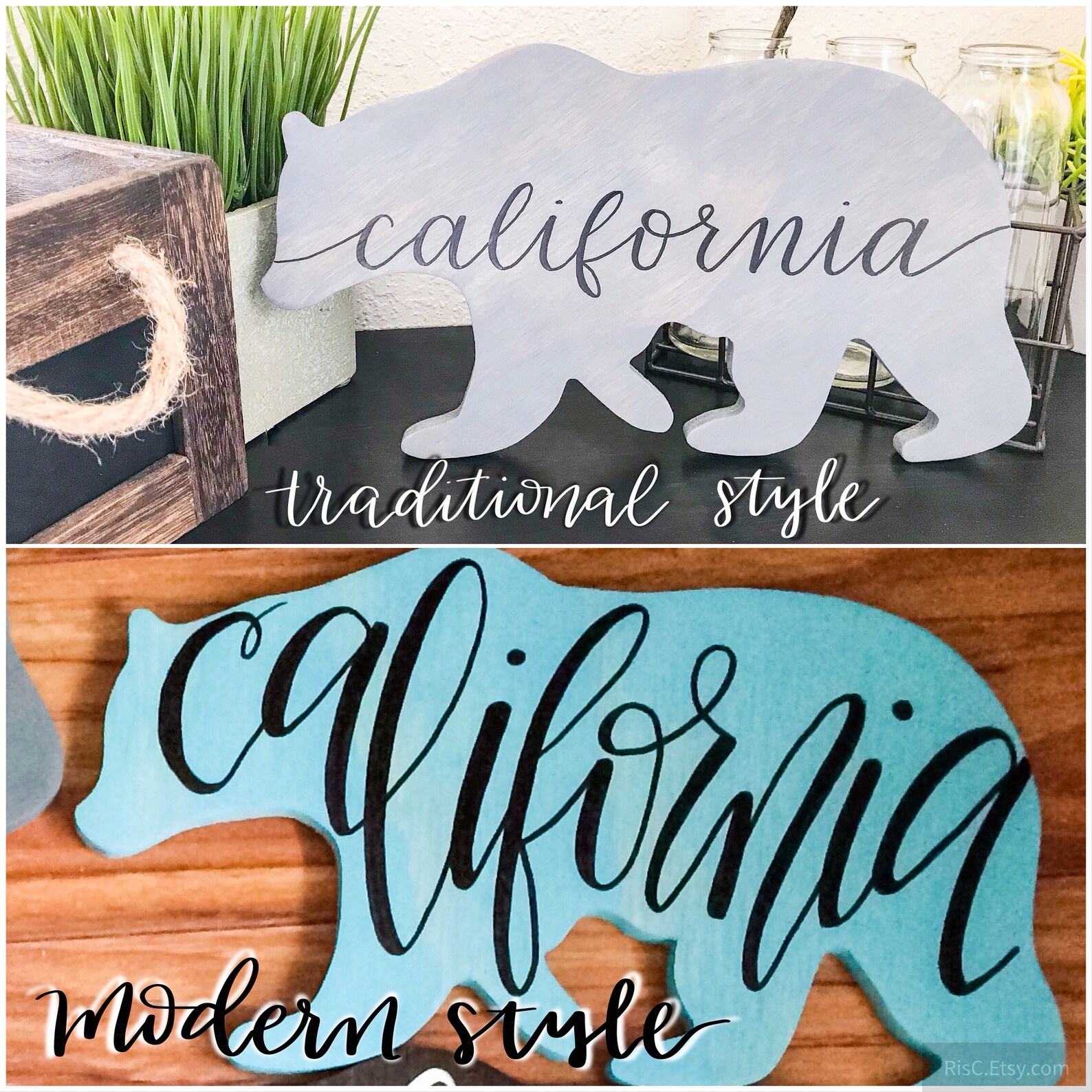 California Bear Wooden Sign Hand Lettered Calligraphy Custom - Etsy