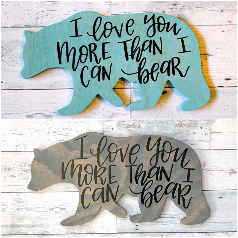 Wood Bear Sign Bear Wall Art Wooden Bear Cutout Nursery | Etsy