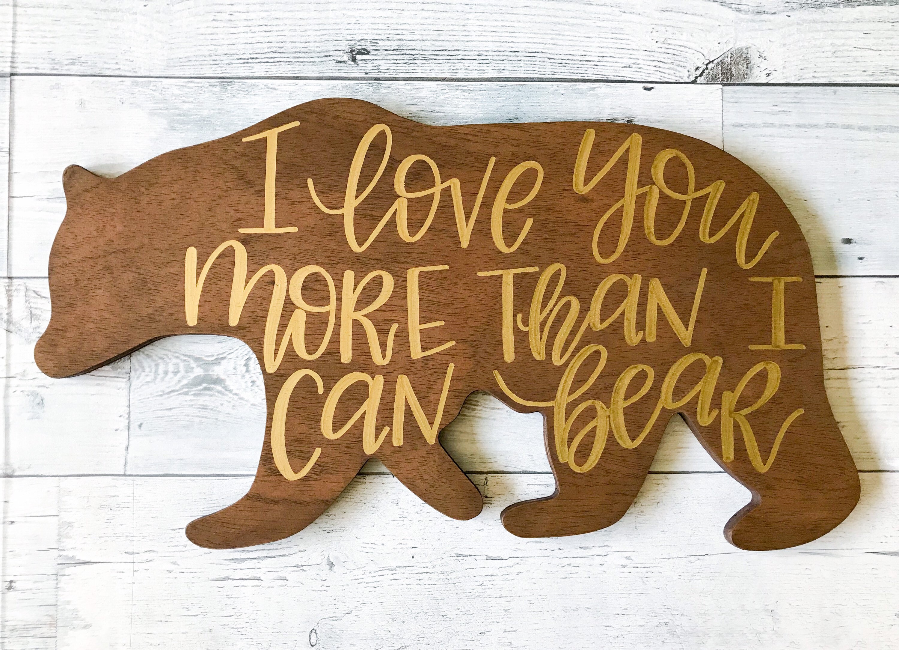 Wood Bear Sign Bear Wall Art Wooden Bear Cutout Nursery | Etsy