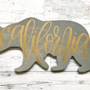 California Bear Wooden Sign Bear Wall Art California Sign California